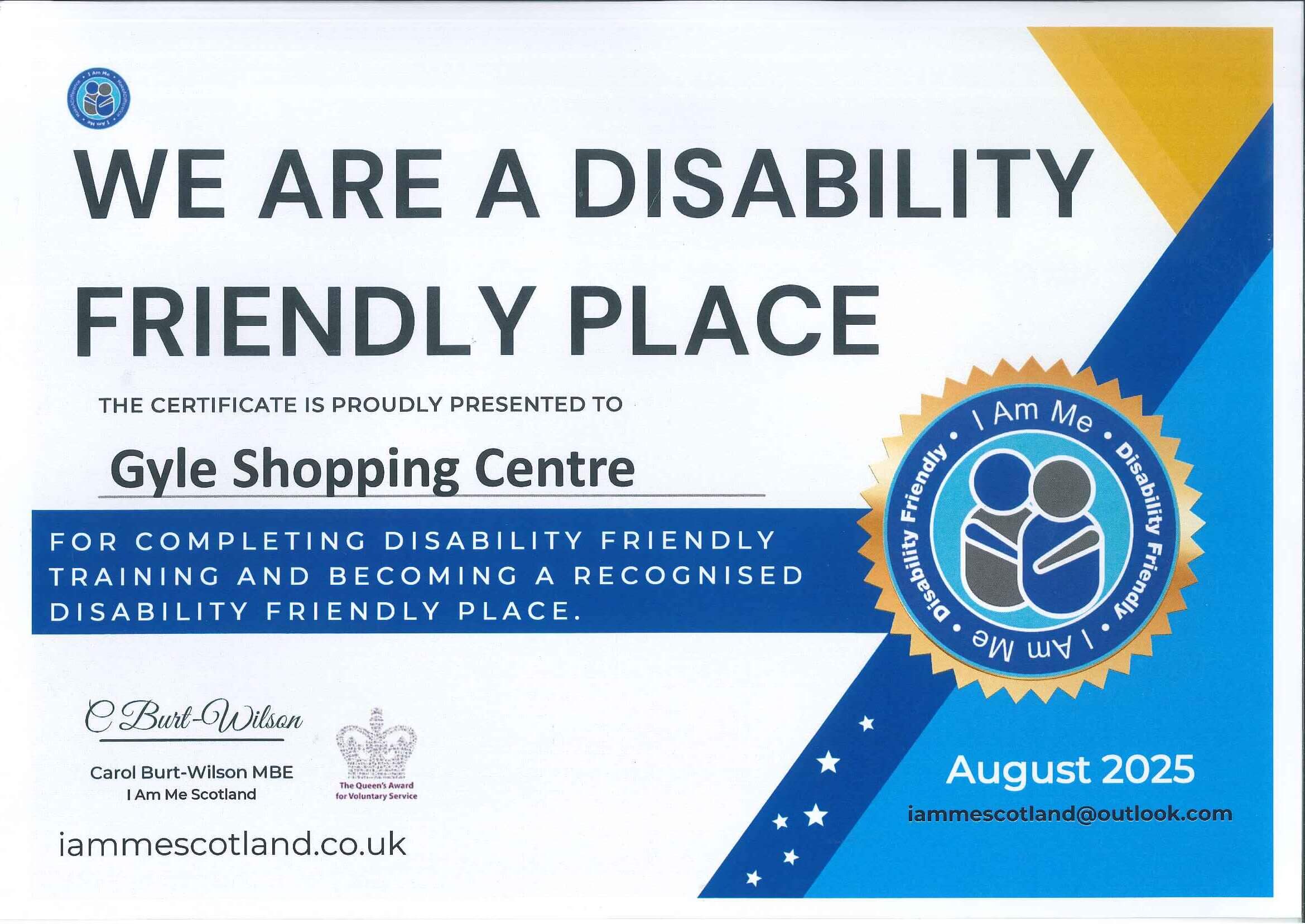 DISABILITY FRIENDLY PLACE | Gyle Shopping Centre